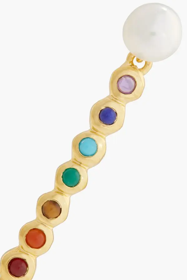 Pamela Love Plated, Stone And Pearl Earrings