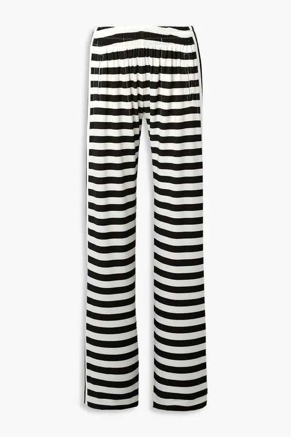 Norma Kamali Striped Stretchjersey Wideleg Pants
