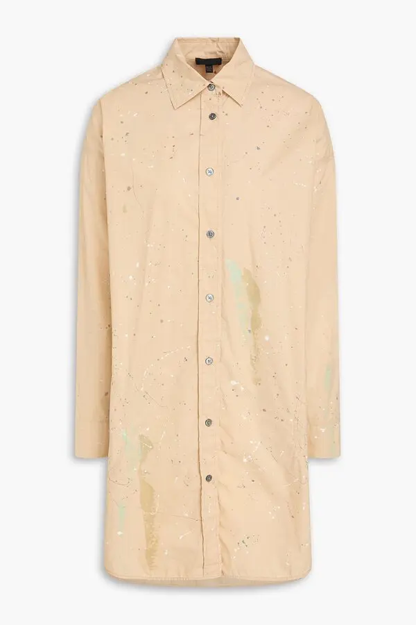 ATM Anthony Thomas Melillo Printed Cottonpoplin Mini Shirt Dress