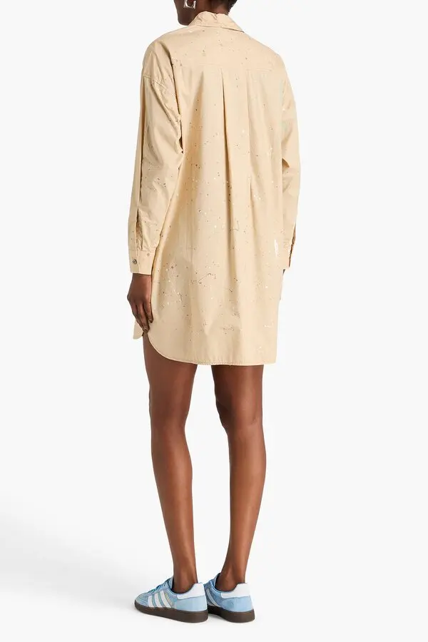 ATM Anthony Thomas Melillo Printed Cottonpoplin Mini Shirt Dress