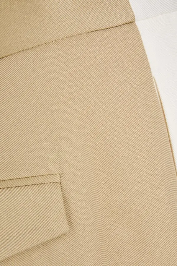 Partow Bailey Twotone Pleated Cottonblend Twill Wideleg Pants