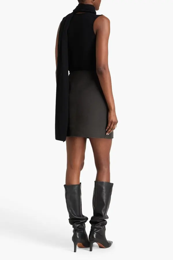 HOLZWEILER Wool-blend Wrap Mini Skirt