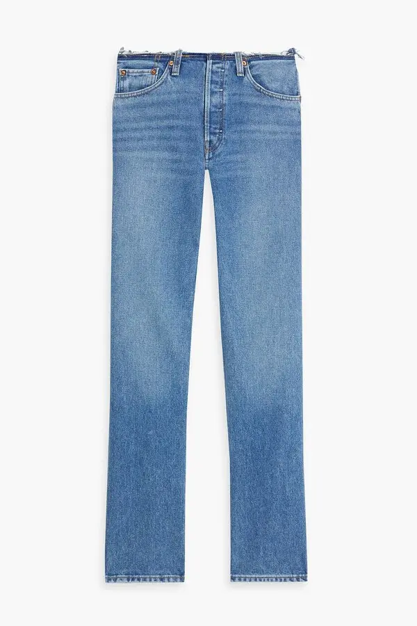 RE/DONE Frayed Lowrise Straightleg Jeans