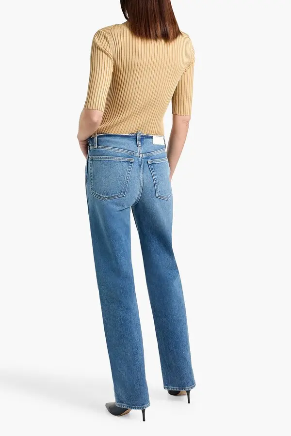 RE/DONE Frayed Lowrise Straightleg Jeans