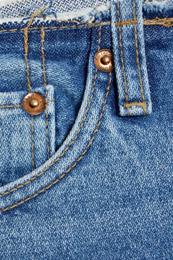 RE/DONE Frayed Lowrise Straightleg Jeans