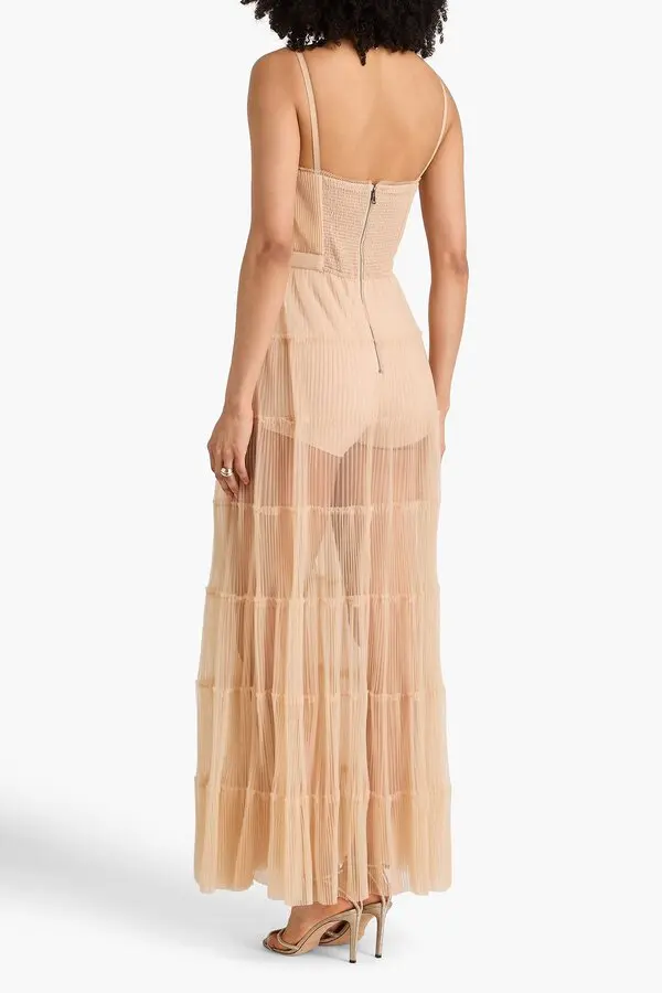 Alice + Olivia Alice Olivia Deena Plissétulle Maxi Dress