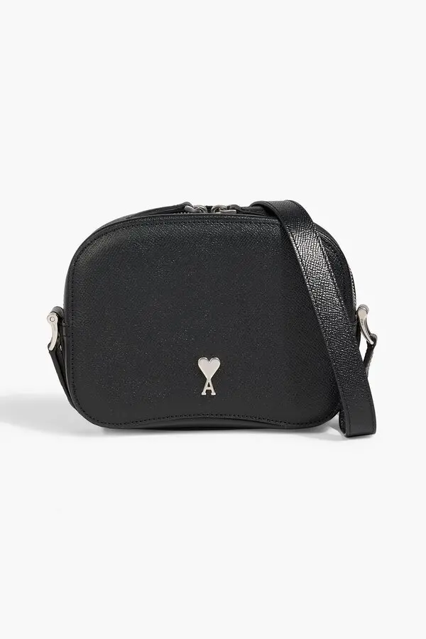 AMI Paris Paris Pebbledleather Crossbody Bag - Black