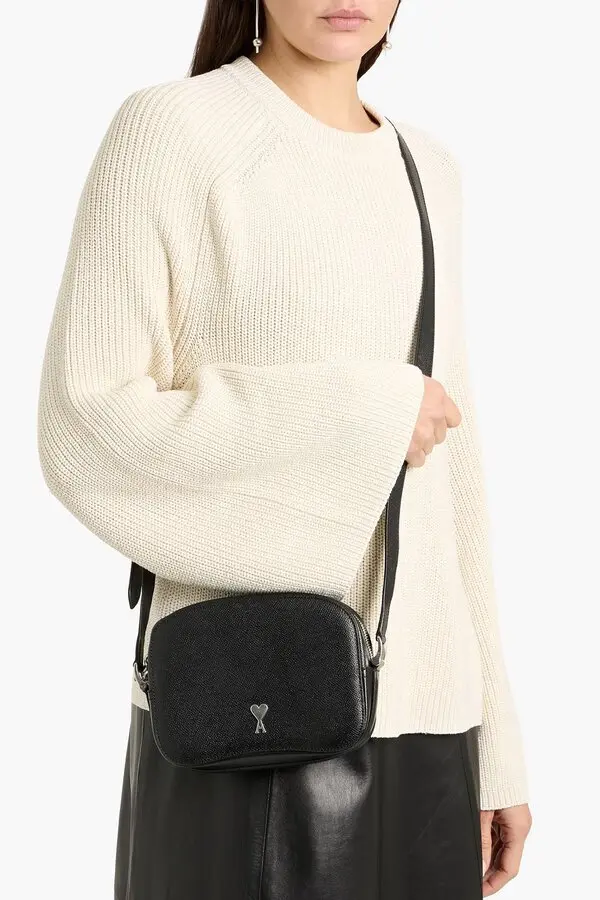 AMI Paris Paris Pebbledleather Crossbody Bag
