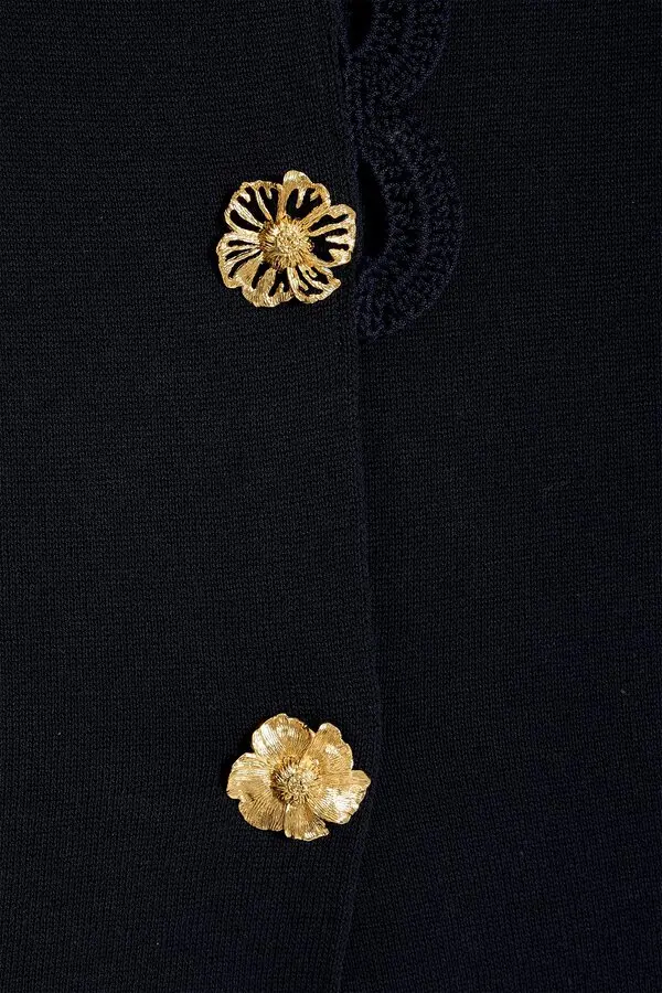 Oscar De La Renta Crochettrimmed Cottonblend Jacket