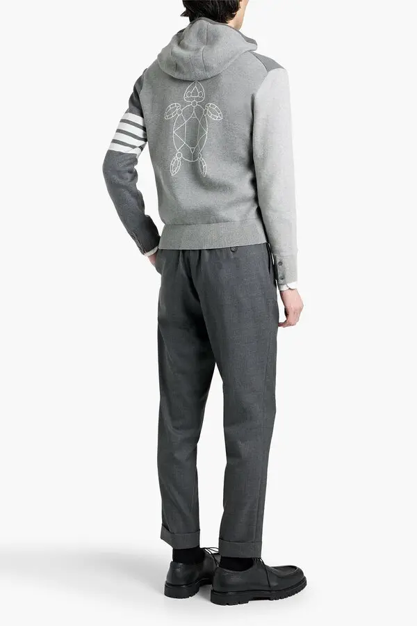 Thom Browne Zip-up Hoodie With Intarsia Detailing