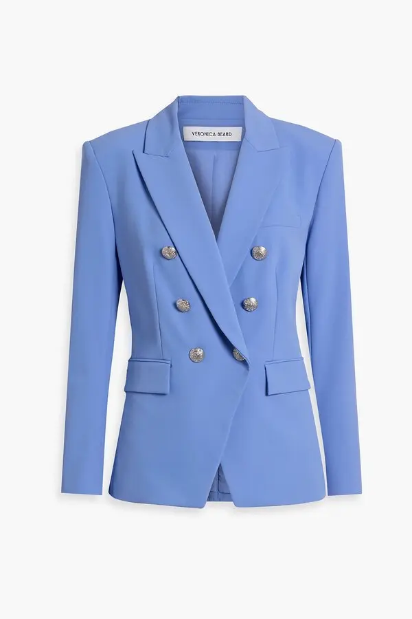 Veronica Beard Miller Dickey Doublebreasted Crepe Blazer - Light Blue