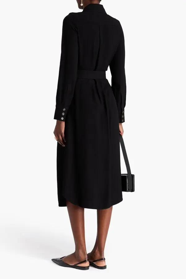 Zimmermann Belted Chain-embellished Crepe Midi Shirt Dress