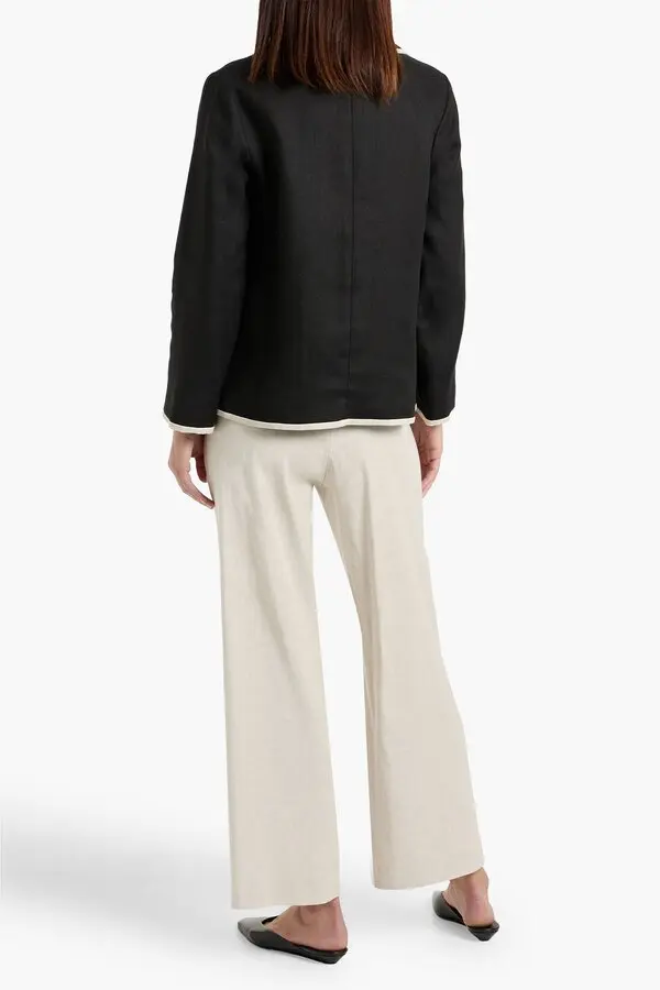 Max Mara America Linenblend Twill Wideleg Pants