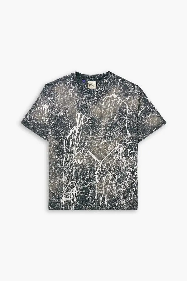 GALLERY DEPT. Paintsplattered Bleached Cottonjersey Tshirt - Anthracite