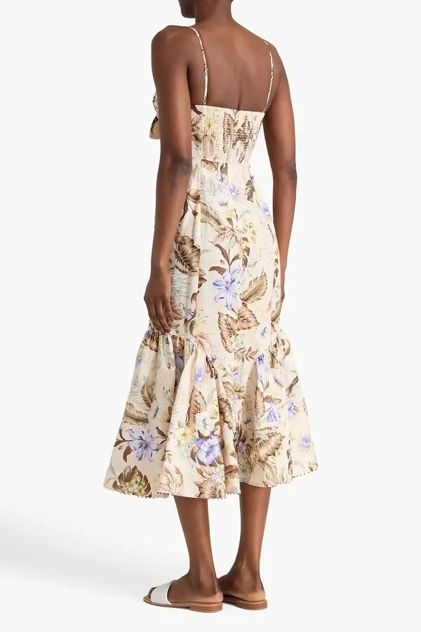 Zimmermann Floralprint Linen Midi Dress