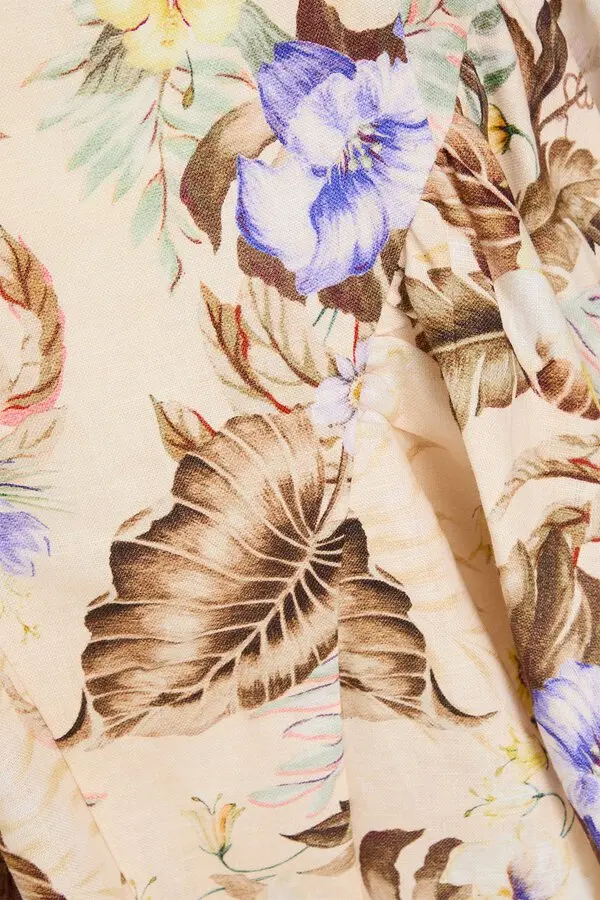 Zimmermann Floralprint Linen Midi Dress