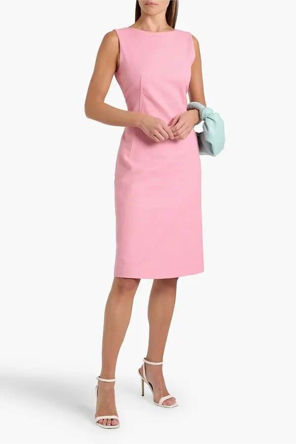 Max Mara Armida Cotton Jacquard Bow Detail Midi Dress