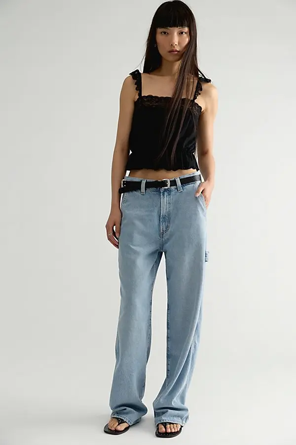 AGOLDE Lyndon Loose Wide-leg Jeans With Hammer Loop Detail - Memory