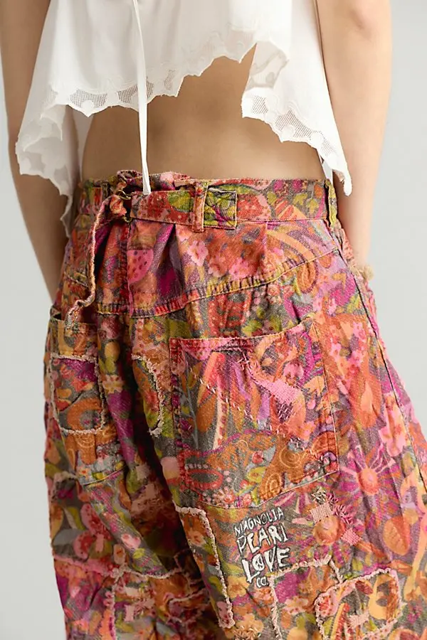 MAGNOLIA PEARL Printed Corduroy Patchwork Shorts