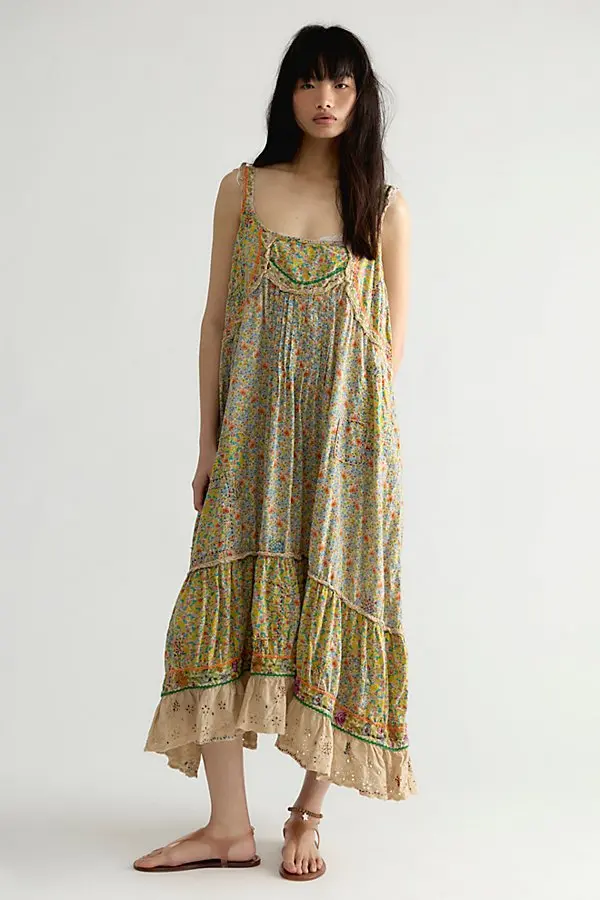 MAGNOLIA PEARL Piecewise Sydni Midi Sundress
