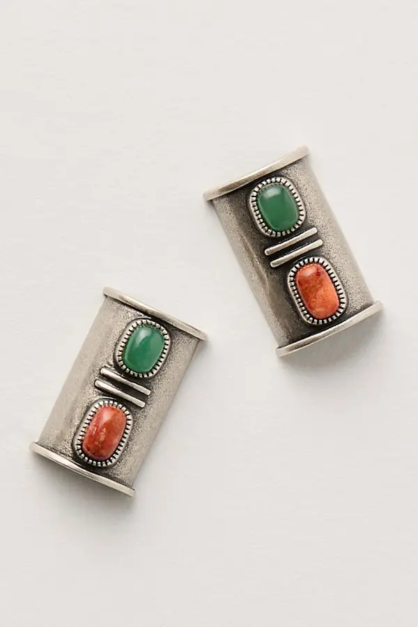 IRON LAMB Pony Cuff Set Of 2 - Red Agate/jasper