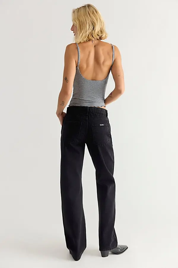 Rolla's Meg Straight Jeans - Washed Black
