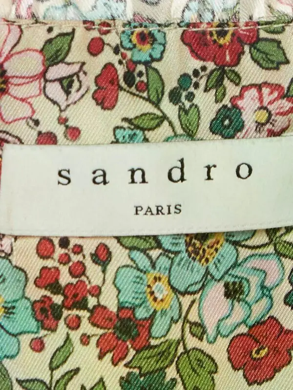 Sandro Mini Floral-print Ruffled Dress