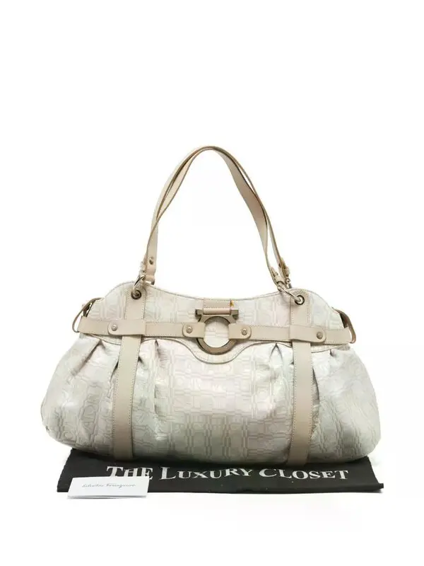 FERRAGAMO Logo Jacquard Shoulder Bag