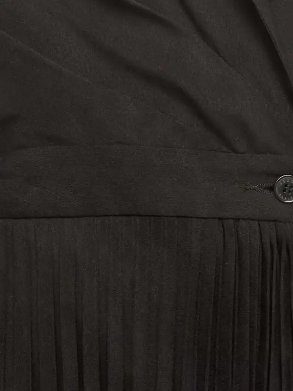 Sandro Plissé Wrap-style Midi Dress