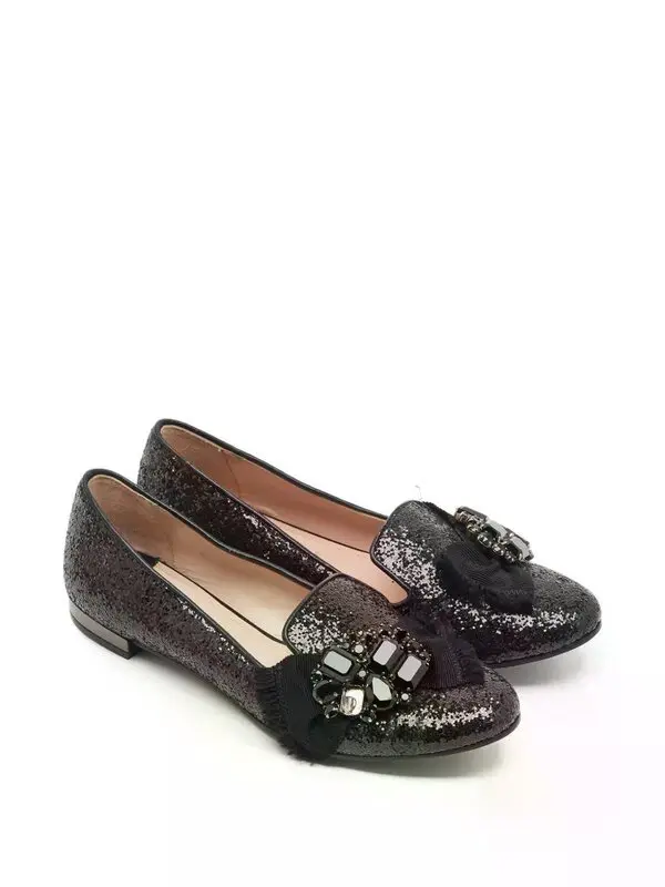 Miu Miu Crystal-embellished Flat Pumps