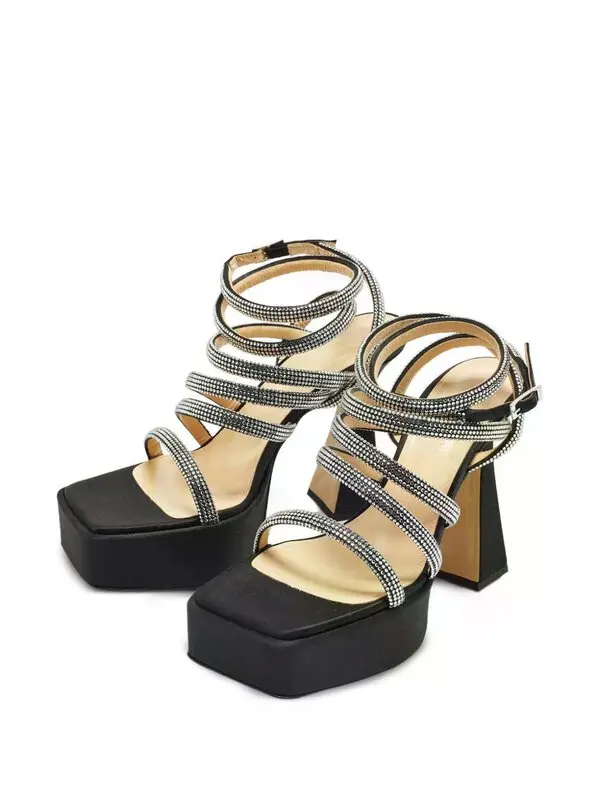 Mach & Mach Sydney Heeled Sandals - Black