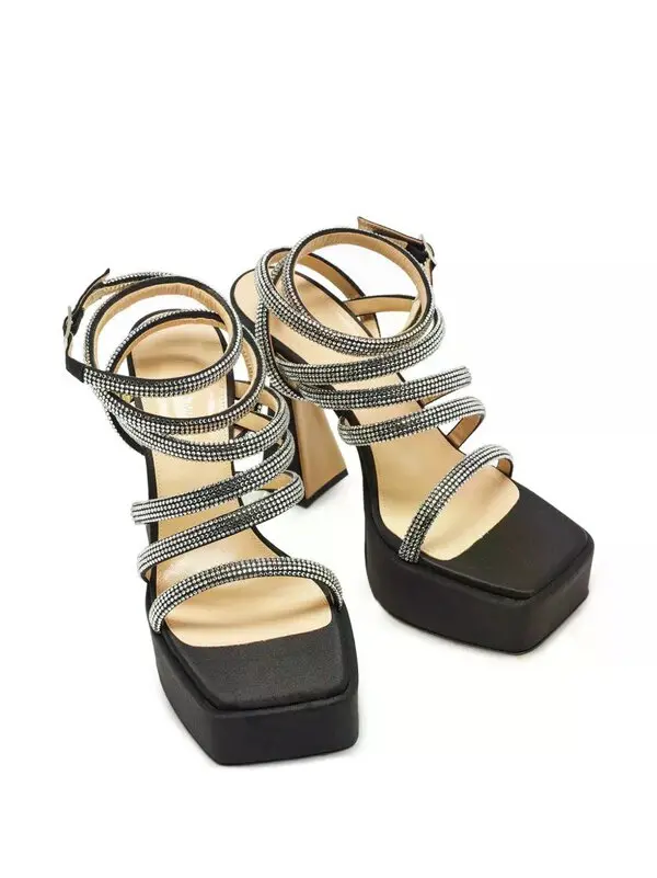 Mach & Mach Sydney Heeled Sandals - Black