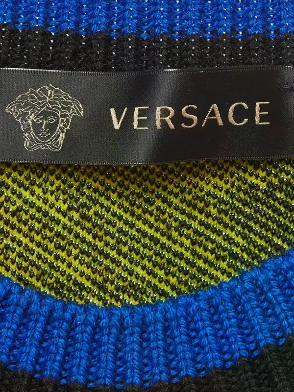 Versace Plaid Knit Wool Vest