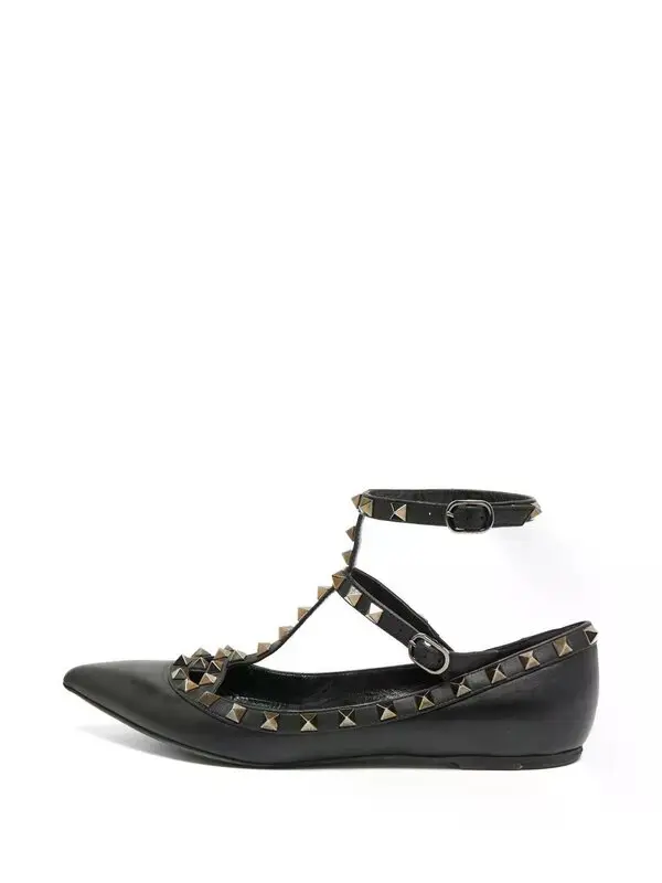 Valentino Garavani Rockstud Ankle Strap Ballet Flats