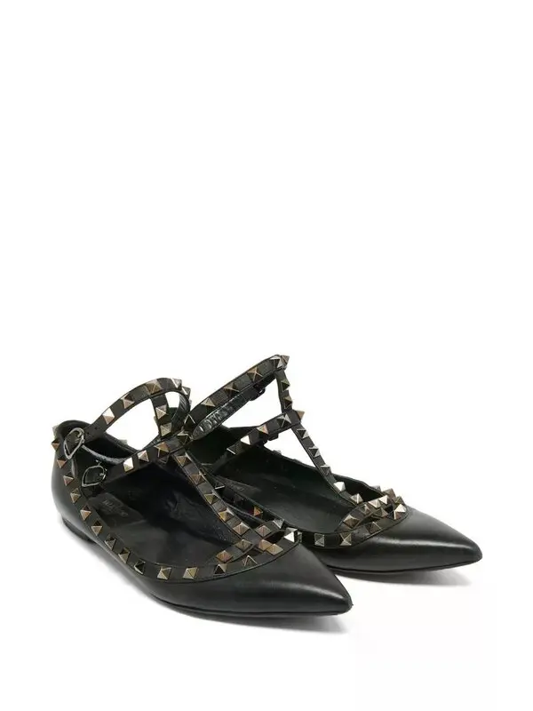 Valentino Garavani Rockstud Ankle Strap Ballet Flats
