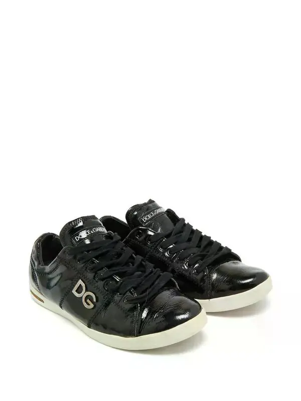 Dolce & Gabbana Dg Logo Patent Leather Sneakers