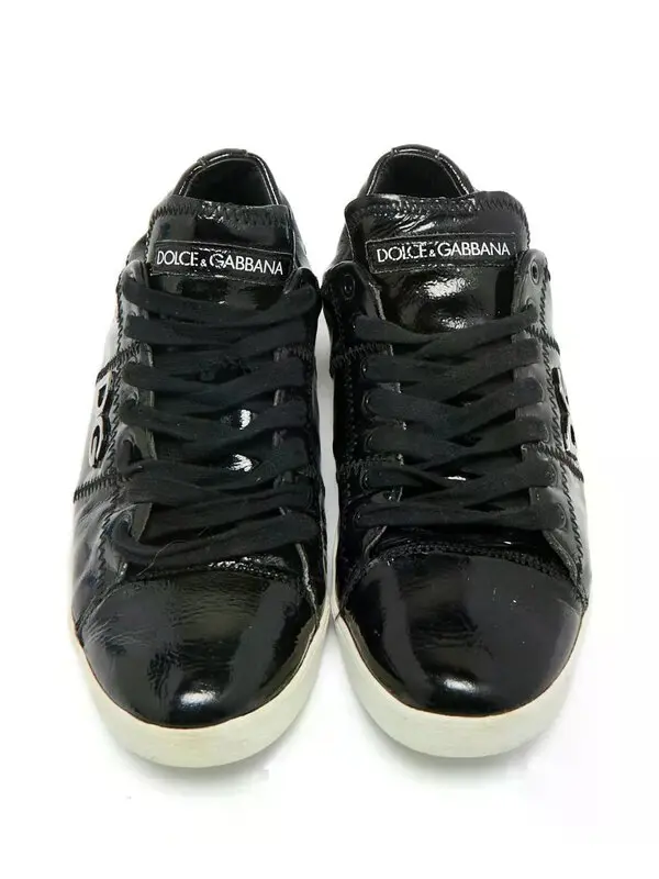 Dolce & Gabbana Dg Logo Patent Leather Sneakers