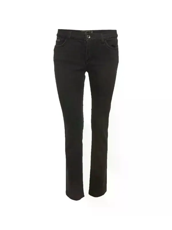 Dolce & Gabbana Straight-fit Jeans With Crown Motif Embellishment