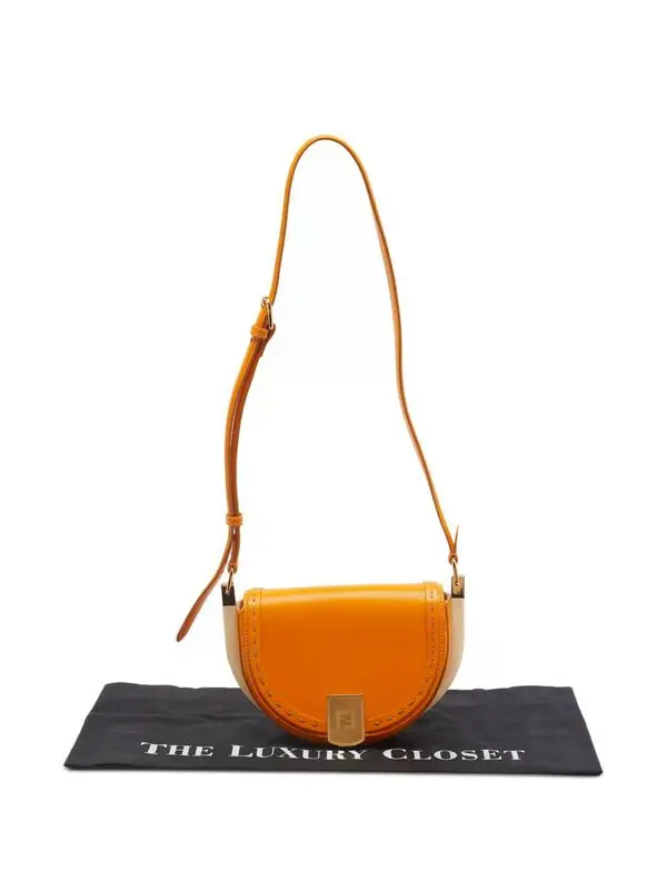 Fendi Moonlight Leather Crossbody Bag - Orange