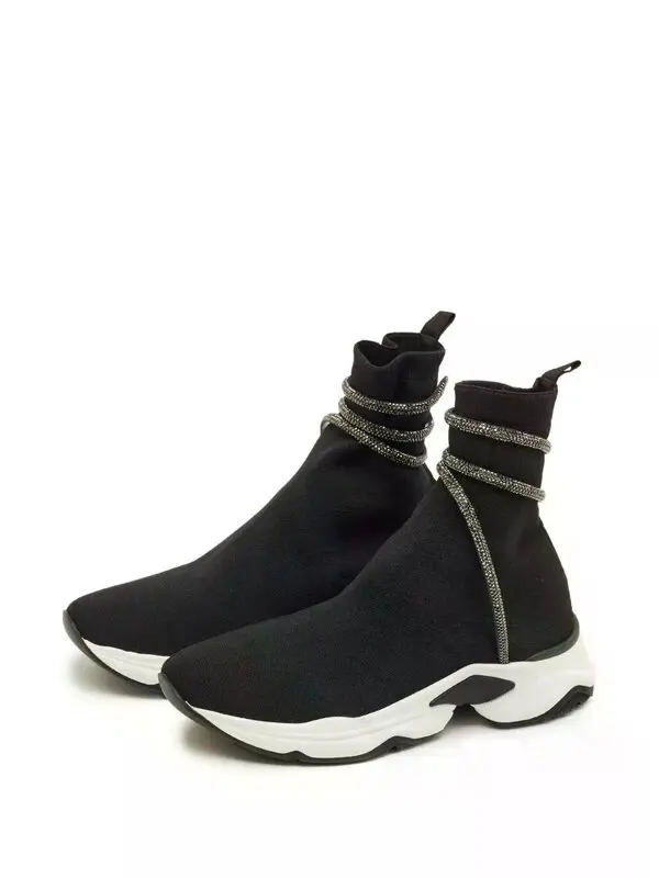 Rene Caovilla Cleo Embellished High-top Sneakers - Black