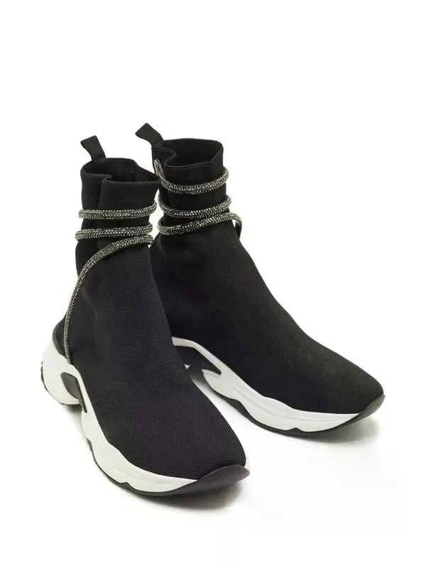 Rene Caovilla Cleo Embellished High-top Sneakers - Black