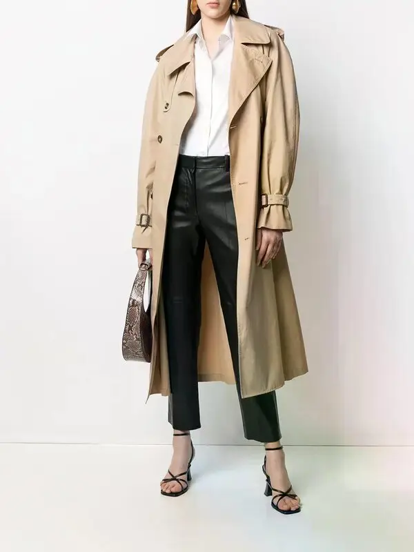 JOSEPH Mid-rise Leather Slim-fit Trousers