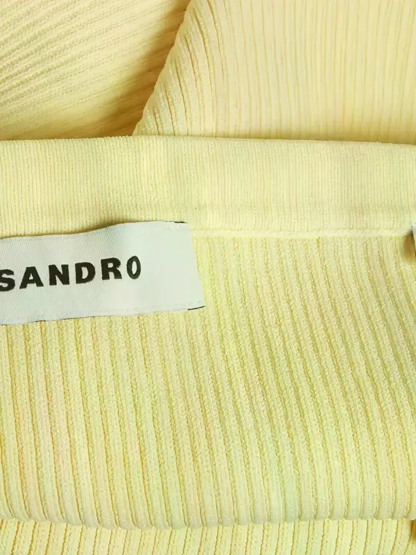 Sandro Ribbed Knit Halter Neck Blouse