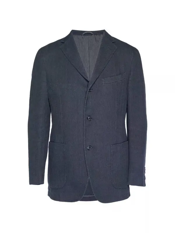 Ermenegildo Zegna Herringbone-pattern Single-breasted Blazer