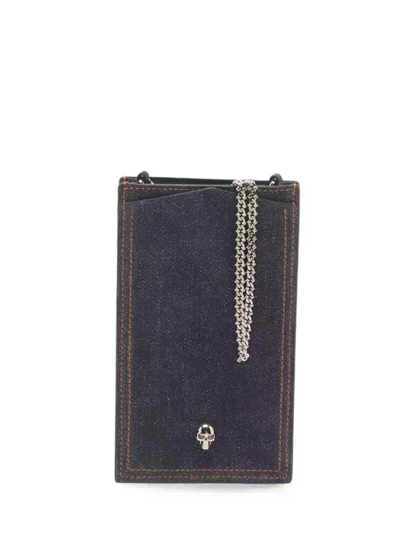 Alexander McQueen Skull Denim Phone-case Pouch - Blue