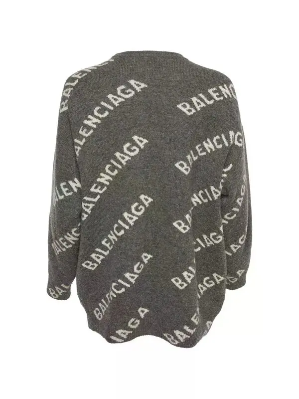 Balenciaga Logo-motif Oversized Wool Sweater