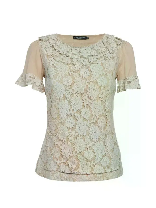 Dolce & Gabbana Lace-panel Ruffled Top