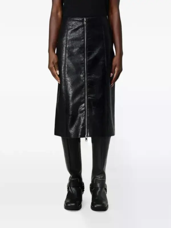 MSGM Crinkled Effect Zip-fastening Midi Skirt