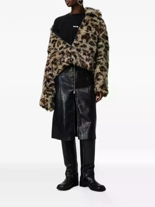 MSGM Crinkled Effect Zip-fastening Midi Skirt
