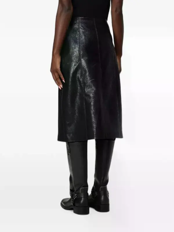 MSGM Crinkled Effect Zip-fastening Midi Skirt